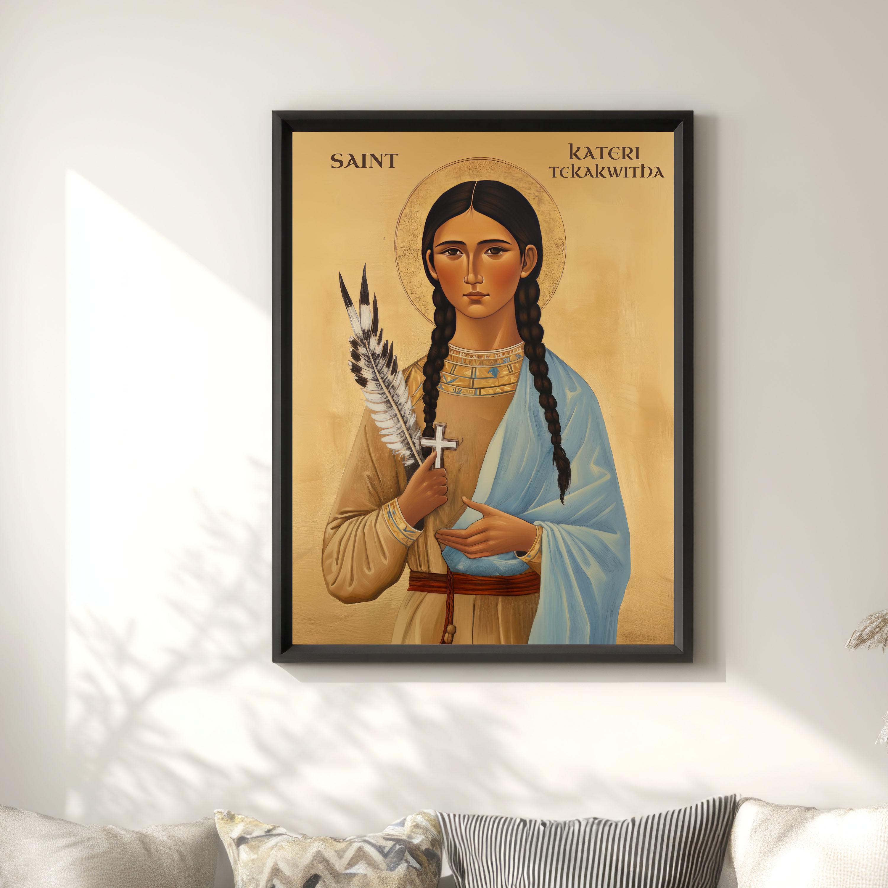Saint Kateri Tekakwitha Icon, Native American Saint Art, Catholic ...