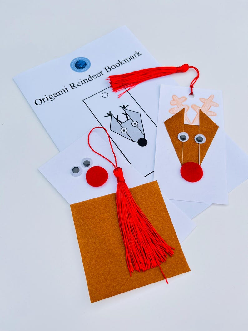 Reindeer Bookmark Origami Craft Kit - Etsy