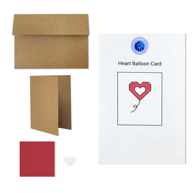 Heart Balloon Origami Card - Craft Kit - Etsy