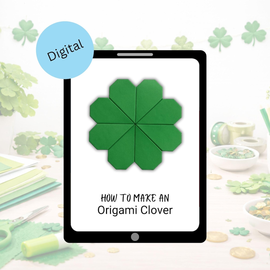Origami Clover Template PDF, Printable Shamrock Paper Craft, St ...