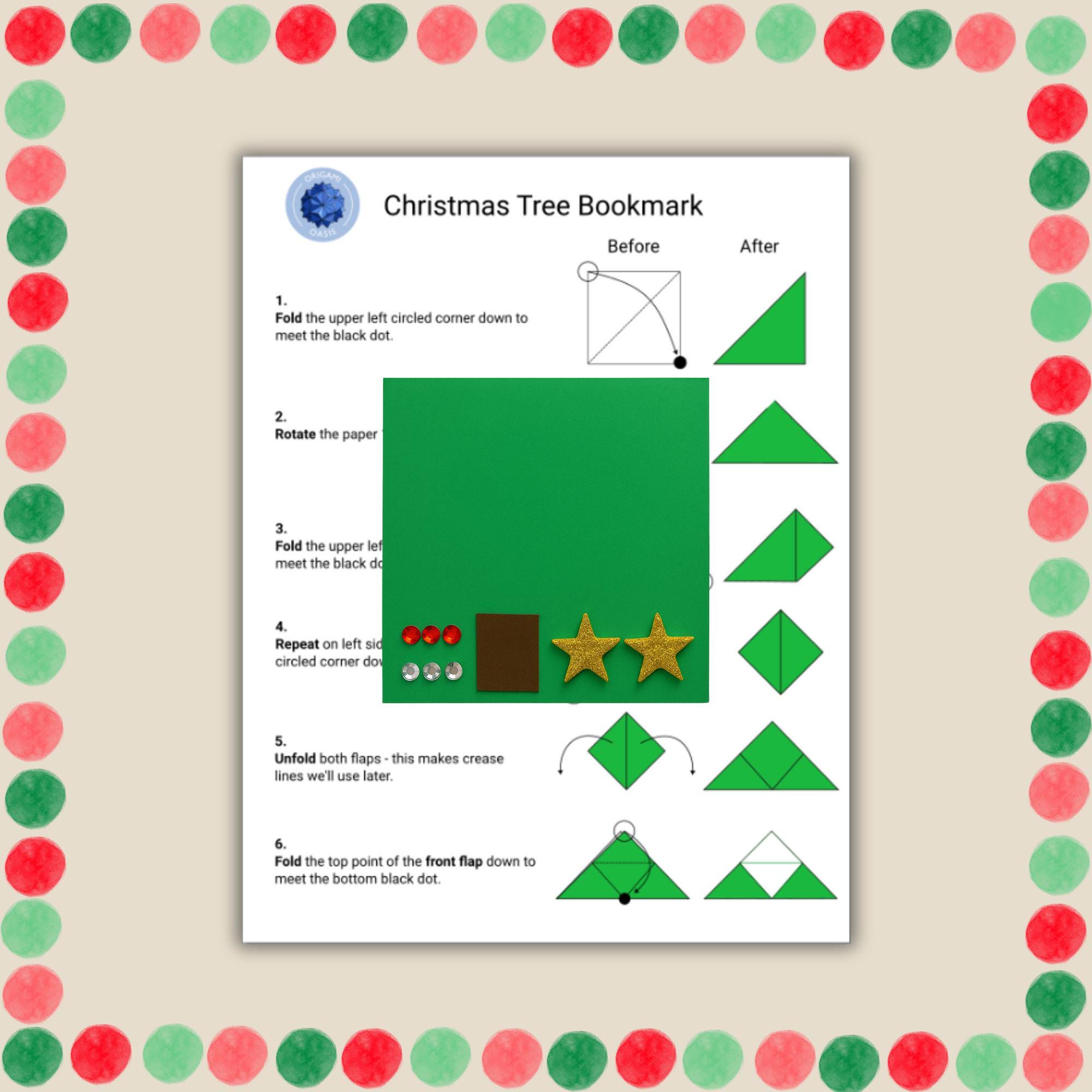 Christmas Tree Bookmark Origami - Craft Kit - Etsy