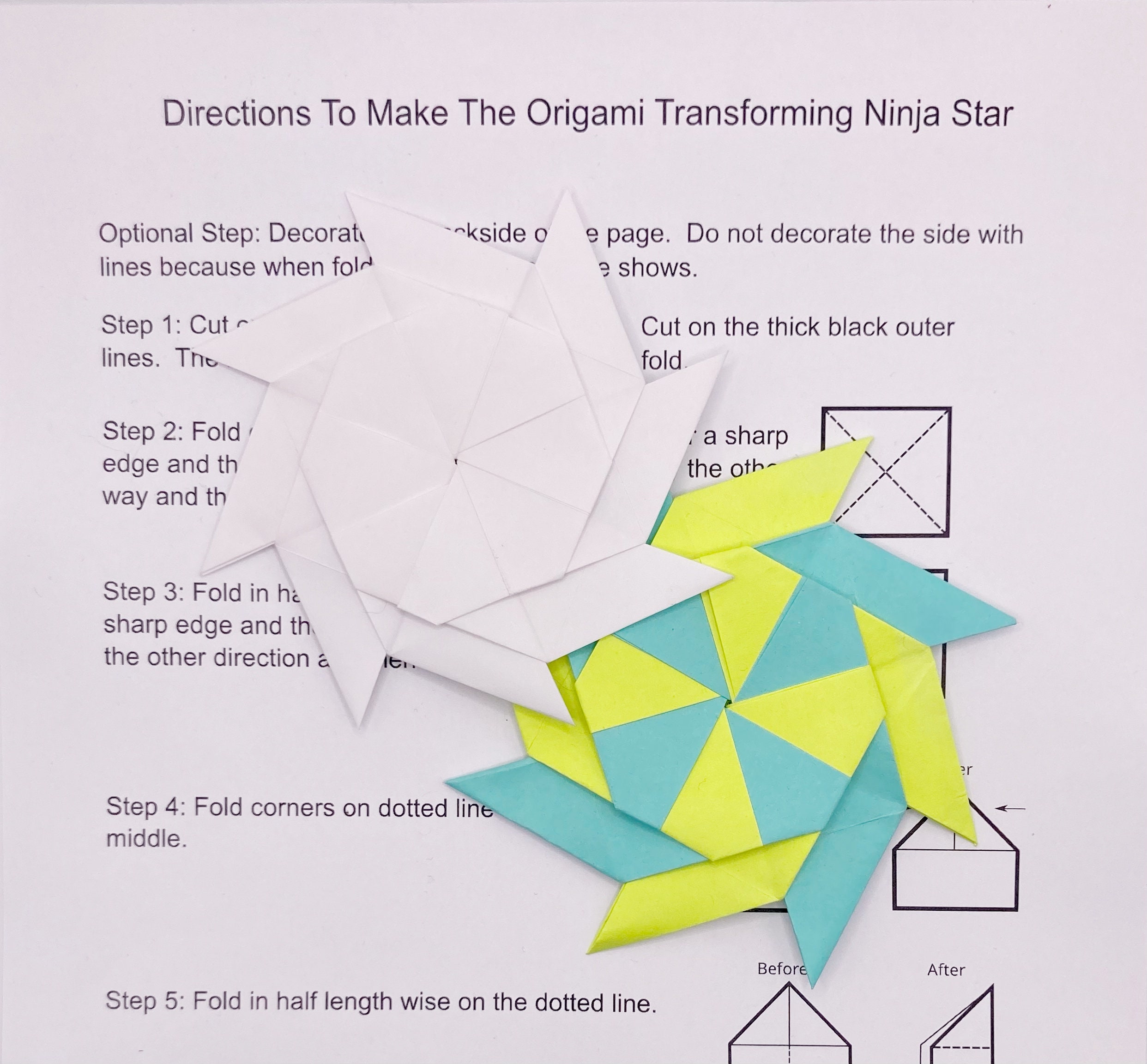 Origami Transforming Ninja Star