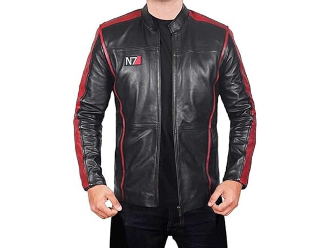 Mass Effect N7 Leather Jacket Video Game Bomber Jacket UNISEX, Western ...