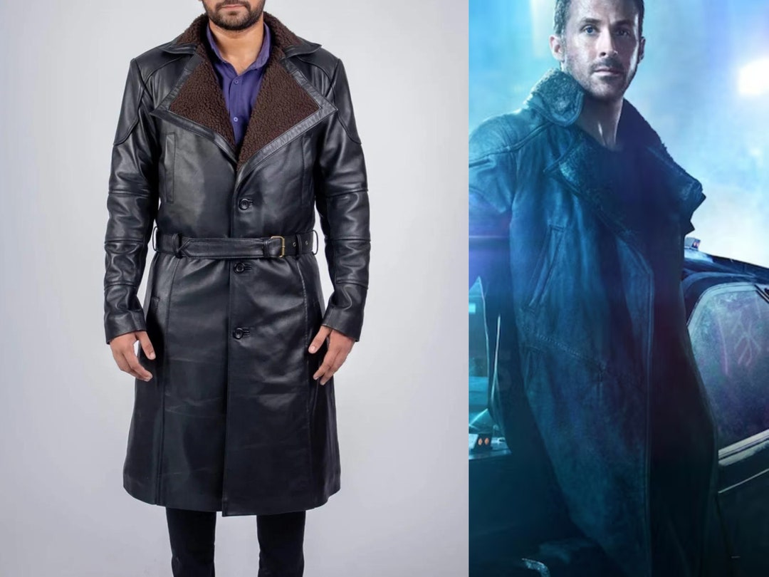 Men's Blade Runner 2049 Ryan Gosling Long Black Fur Coat, Ryan Gosling ...