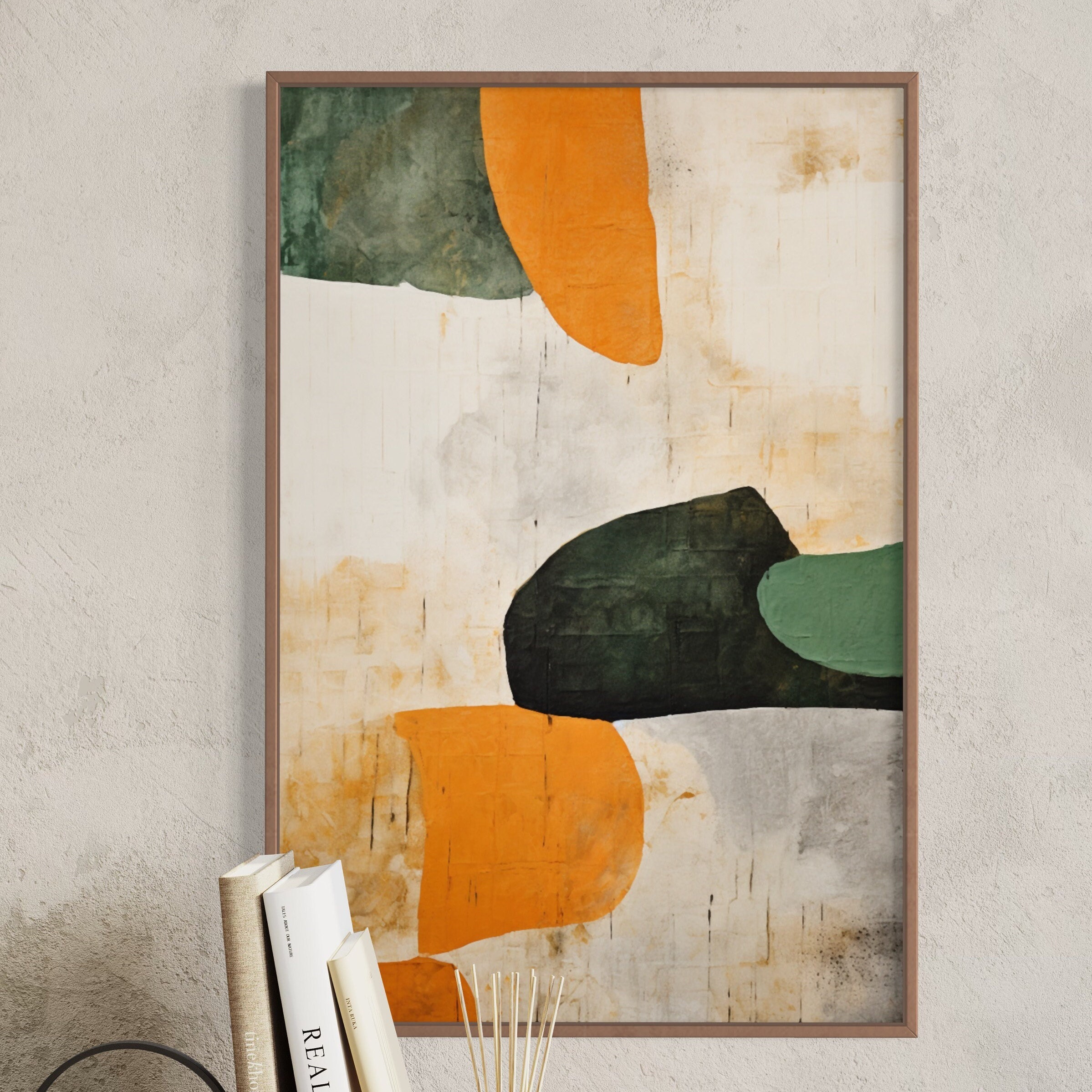 Japandi Wall Art Abstract Wabi Sabi Art Print Terracotta - Etsy