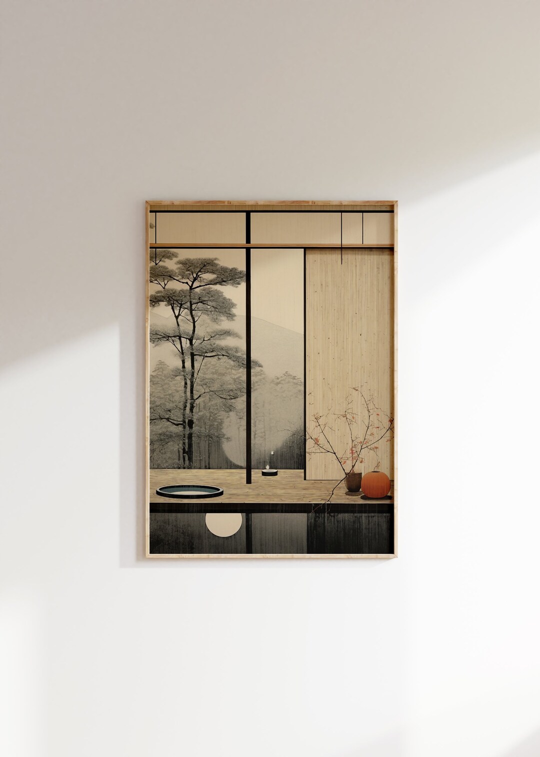 Japandi Neutral Scandinavian Wall Art, Wabi Sabi Spa Art Print ...