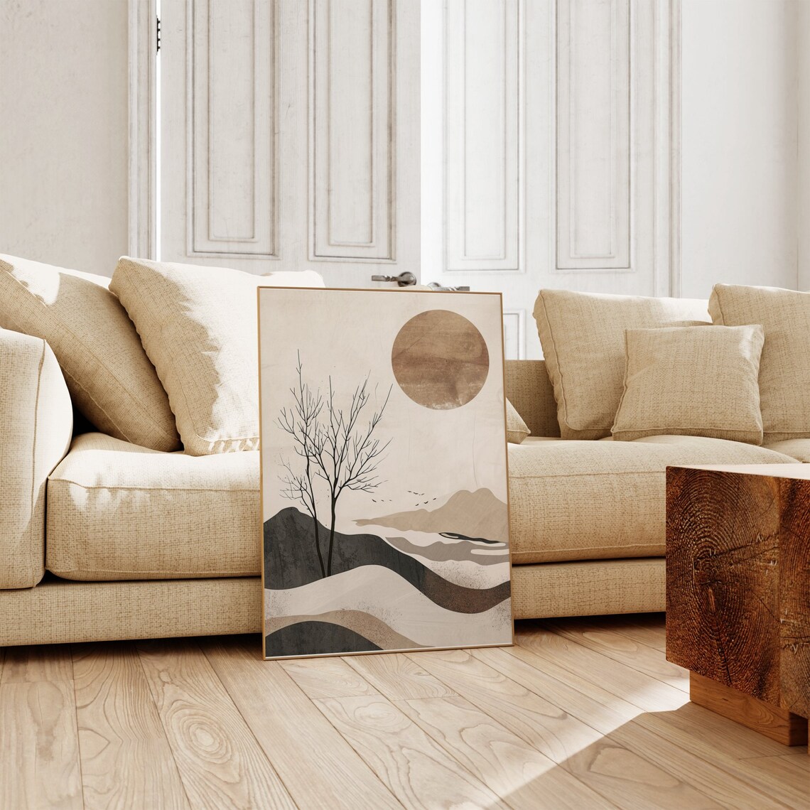 Wabi Sabi Print, Minimalist Nordic Japanese Wall Art, Boho Sunrise ...