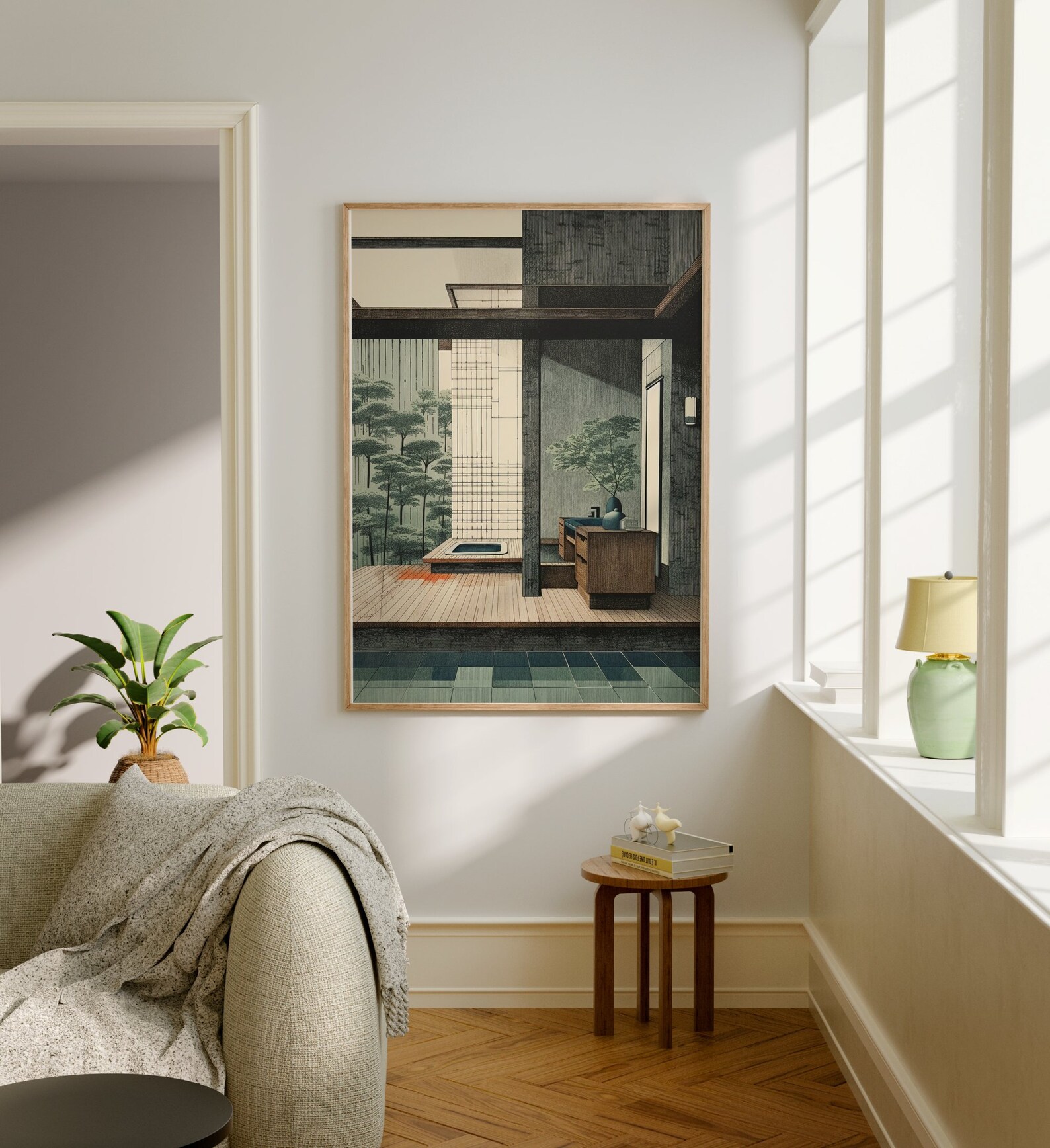 Japandi Neutral Scandinavian Wall Art, Wabi Sabi Spa Art Print ...