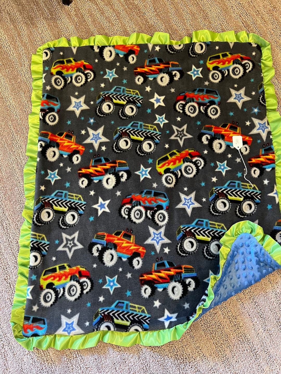 Homemade Baby Blanket - Double Sided Fleece With Satin Binding - Etsy
