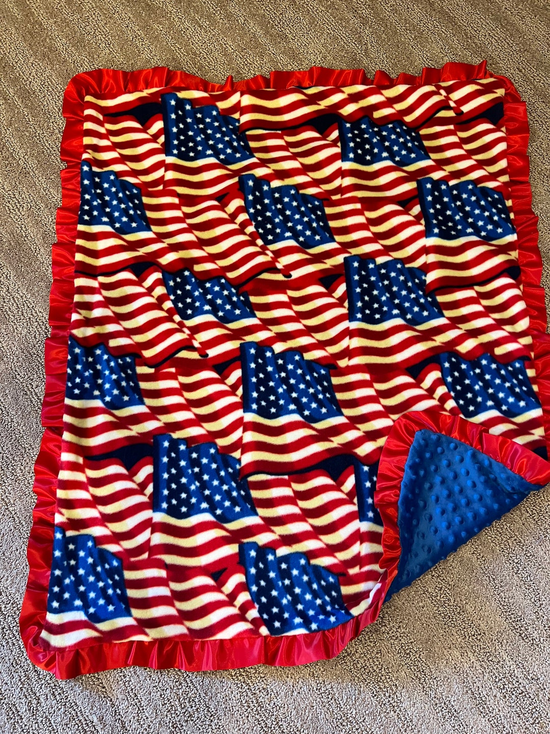 Homemade Baby Blanket - Double Sided Fleece With Satin Binding - Etsy