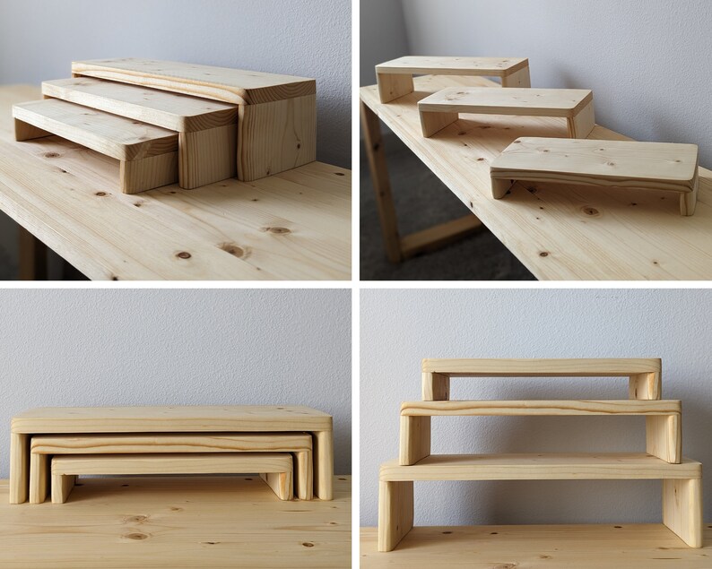 Display Risers Wooden Nesting Set of 3 - Etsy