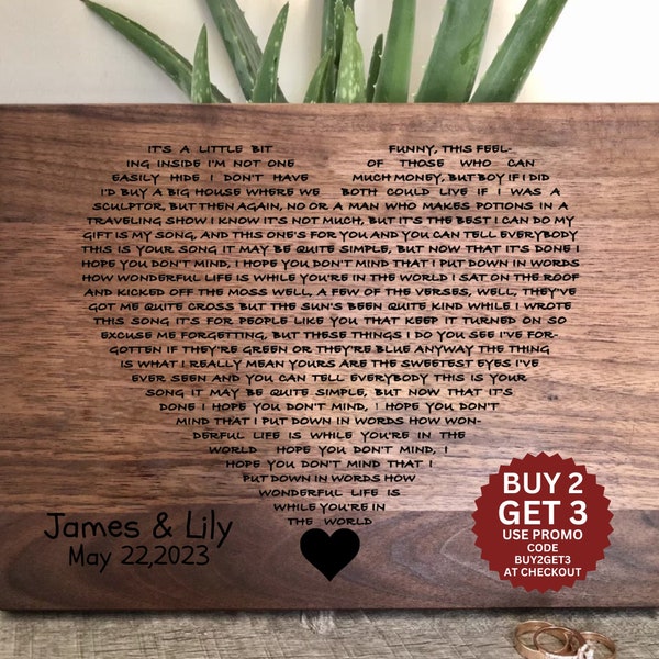 Custom Engraved Wood Song Lyrics - Etsy
