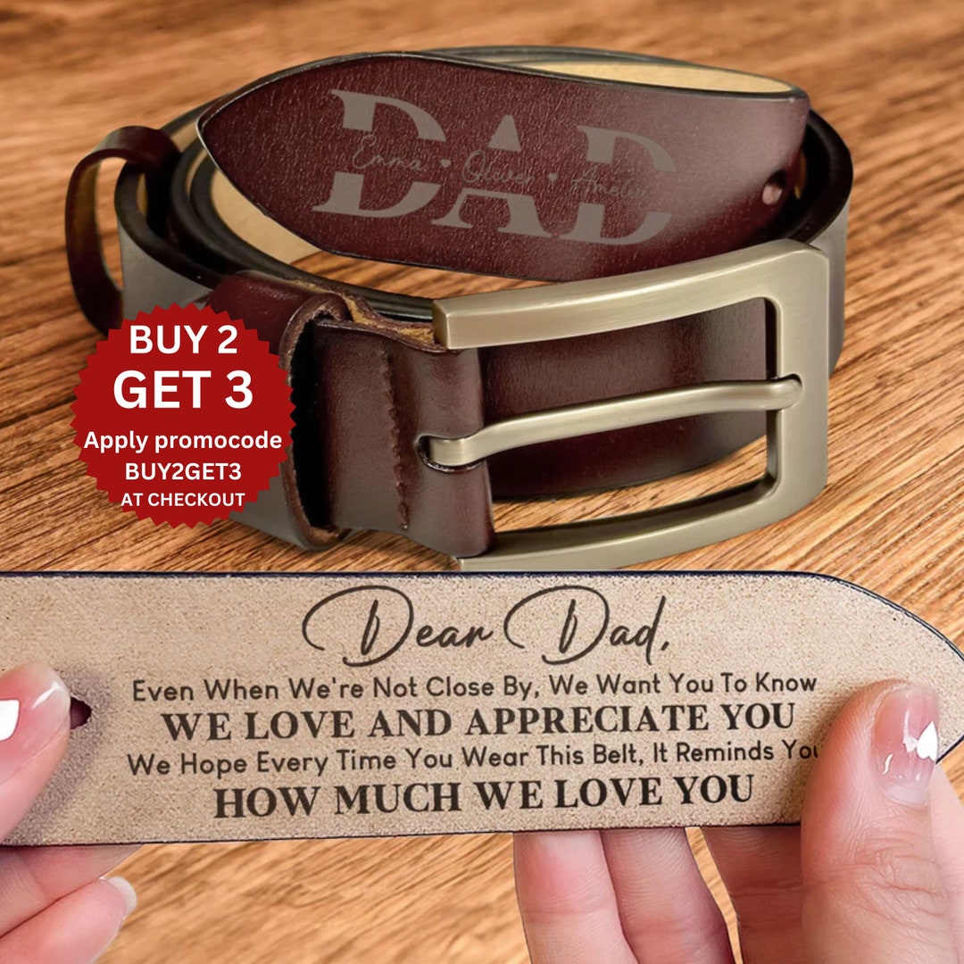 Custom Leather Belt for Daddy, Fathers Day Gift for Boyfriend, Unique ...