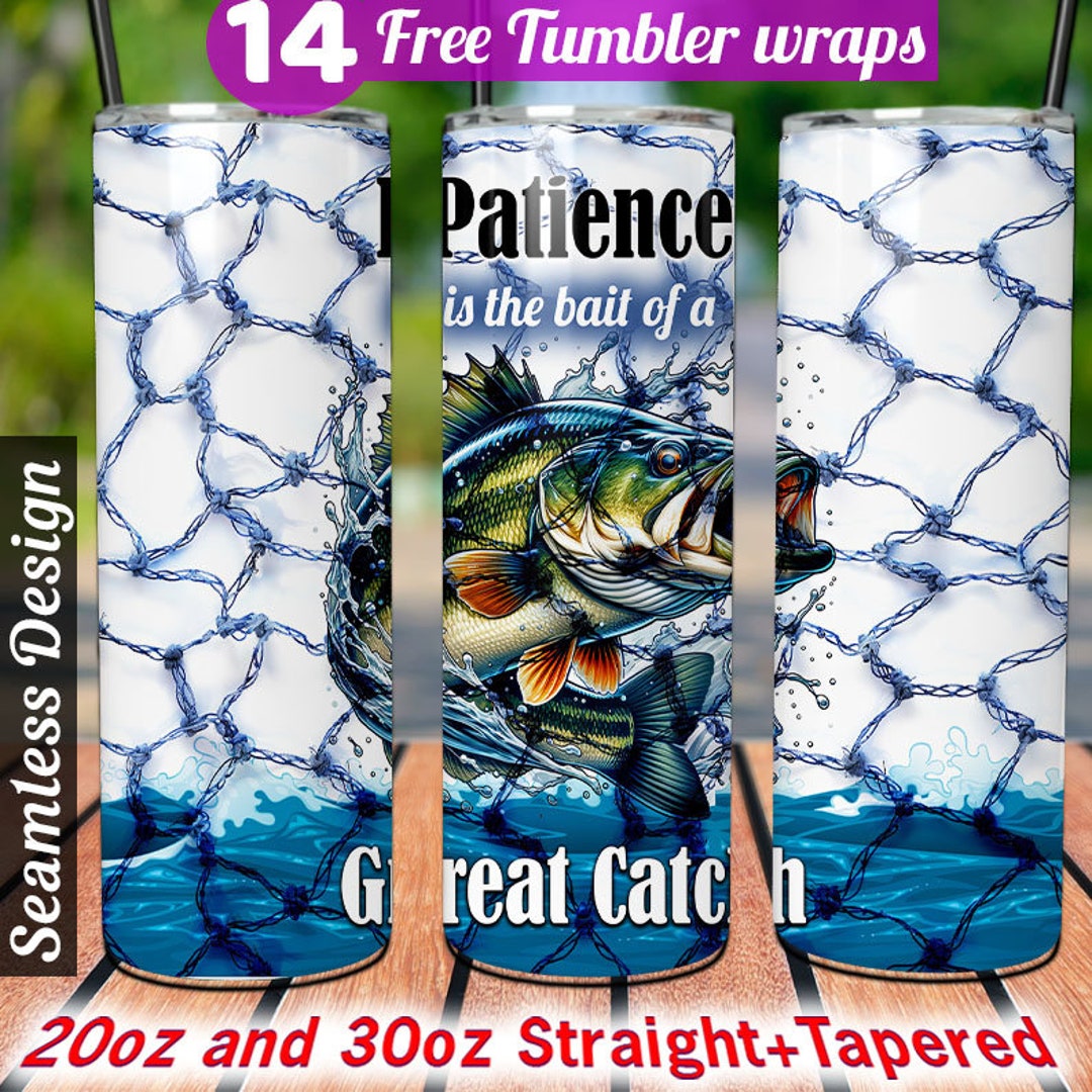 Bass Fishing Tumbler Wrap Png Bass Fish Tumbler 30oz 20oz Skinny ...