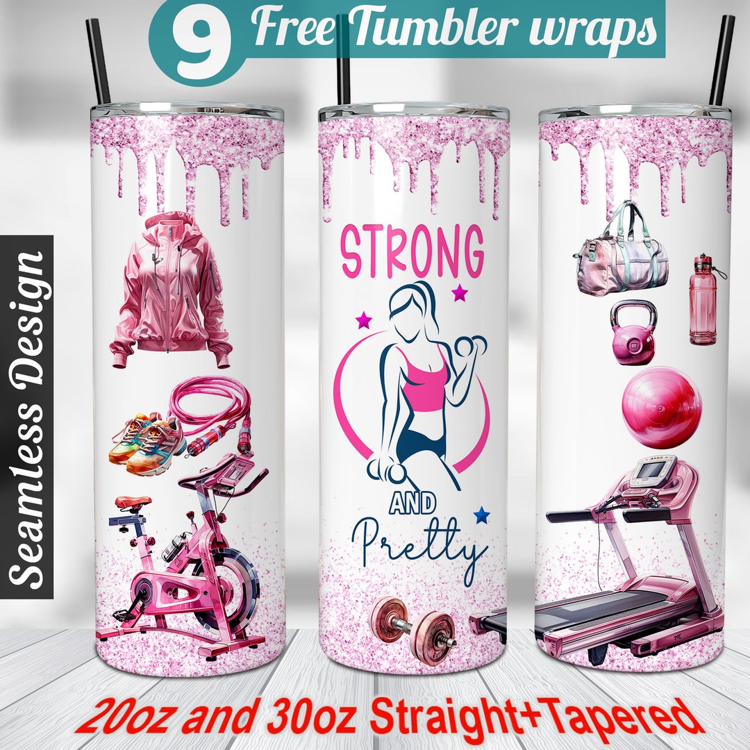 Girl Gym Tumbler Wrap Png Workout Tumbler Wrap 20 Oz Tumbler ...