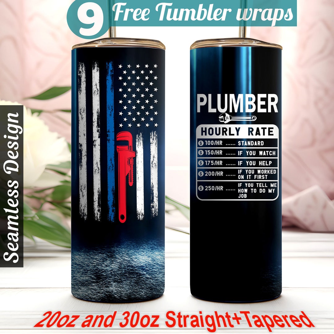 Plumber Tumbler Wrap 20 Oz Tumbler Sublimation Designs Plumber Gifts ...