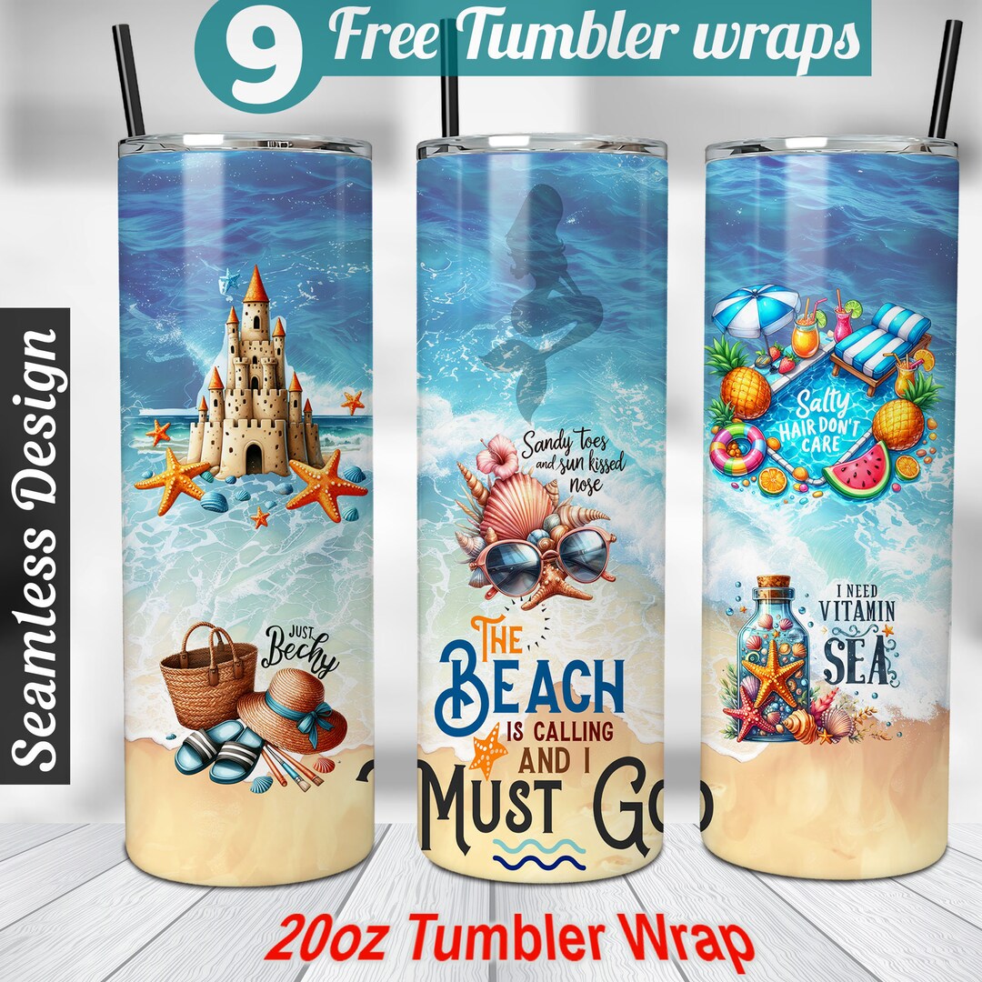 20 Oz Tumbler Sublimation Designs Beach Sublimation Design Beach ...
