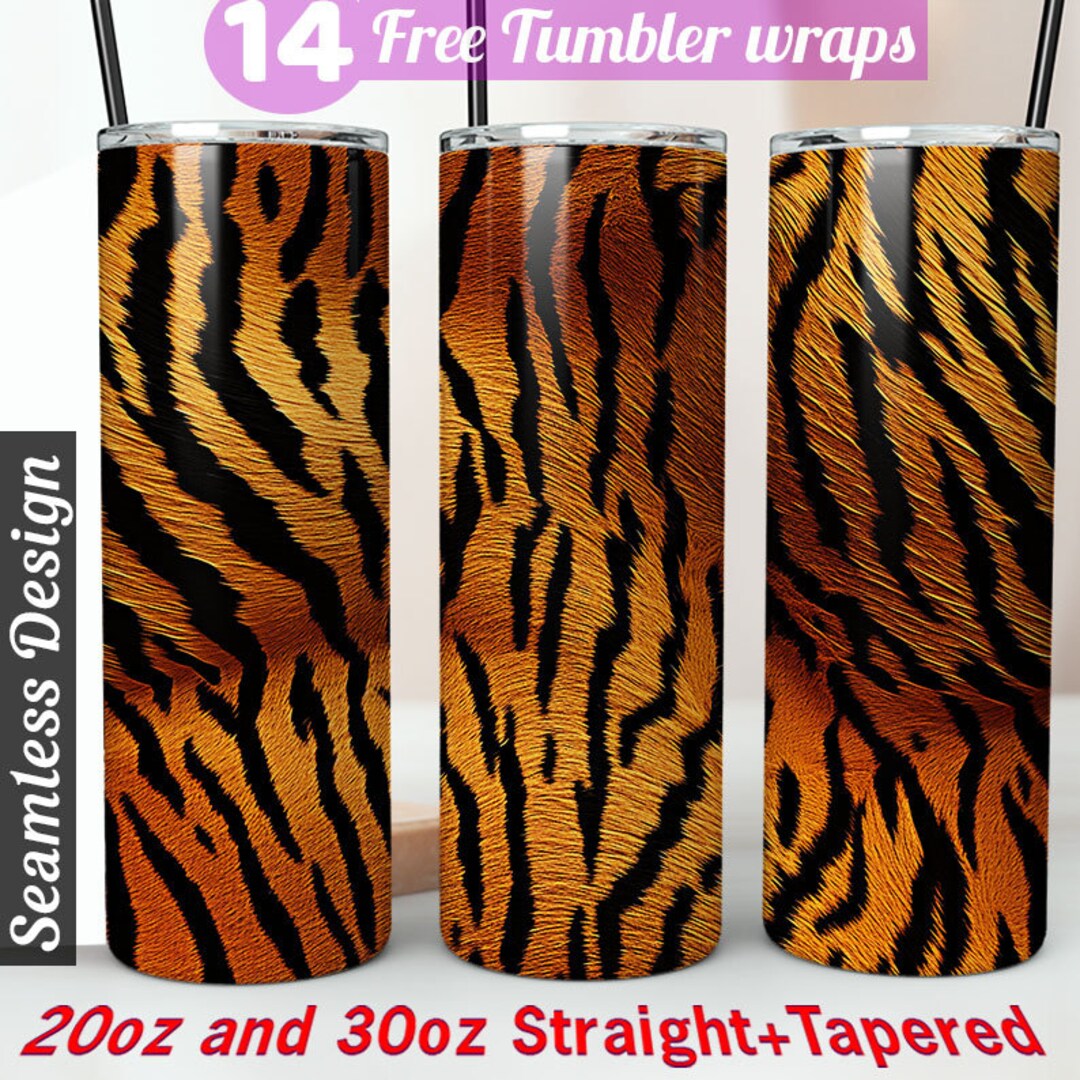 Tiger Tumbler Wrap Tiger Skin Tiger Design 30 Oz and 20oz Skinny ...