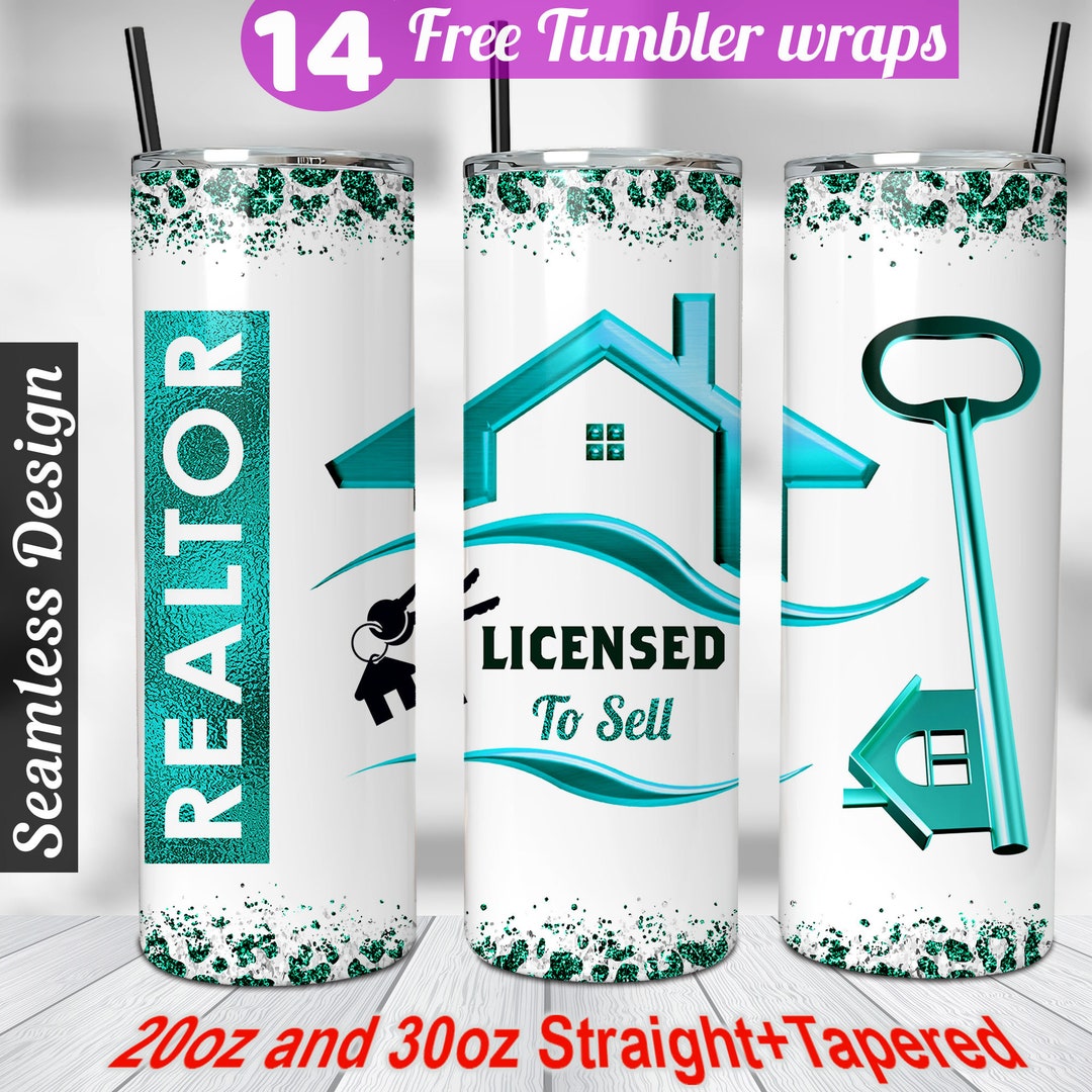 Realtor Tumbler Wrap 20 Oz Tumbler Sublimation Designs Real Estate ...