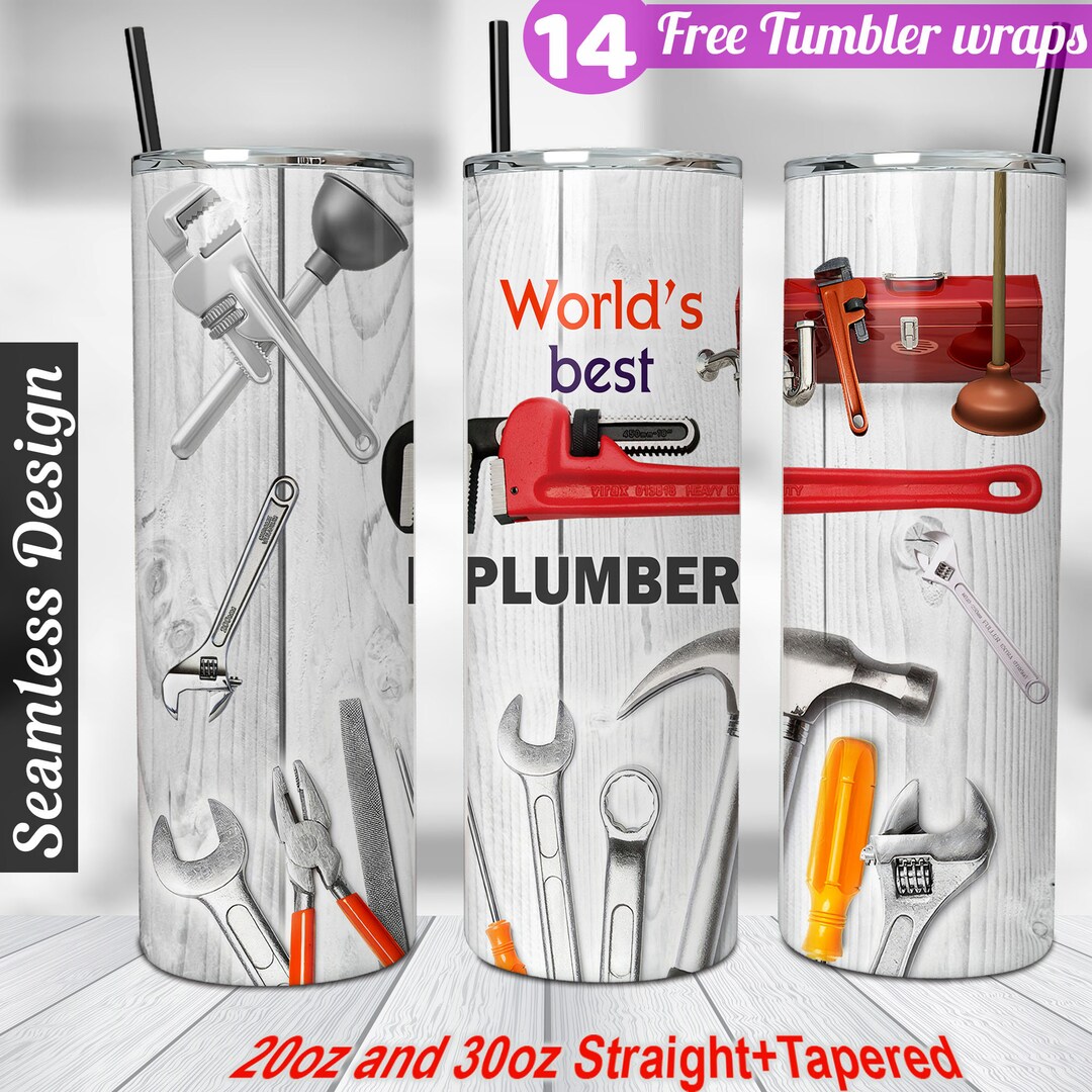 Plumber Tumbler Wrap 20 Oz Tumbler Sublimation Designs Plumber Gifts ...