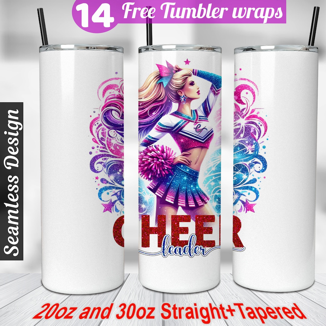 Cheerleader Tumbler Wrap 20 Oz Tumbler Sublimation Designs Cheerleading ...