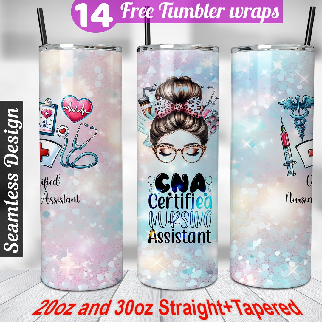 CNA Tumbler Wrap Png Nurse Sublimation Designs 20 Oz Tumbler ...