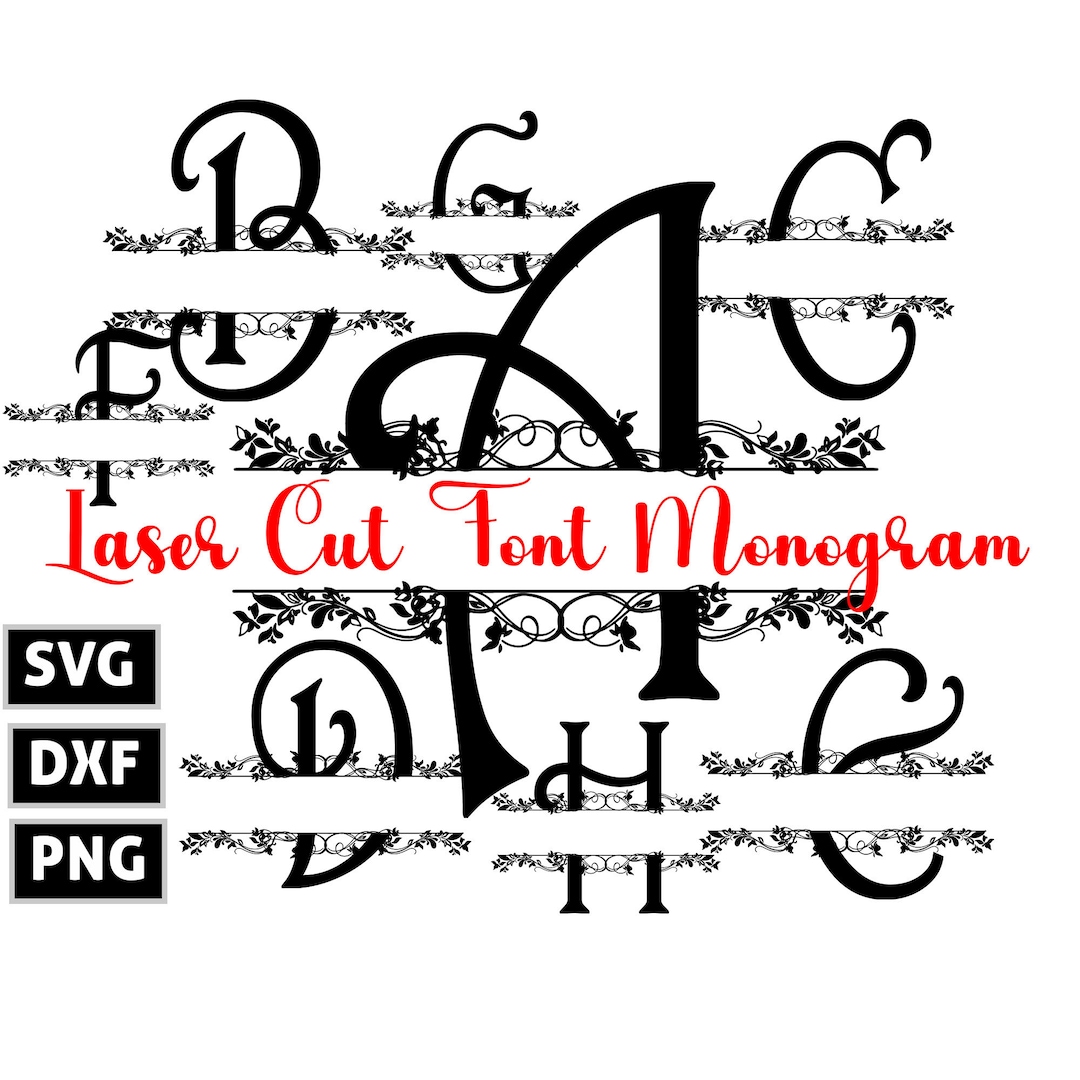 Split Monogram Alphabet SVG | Alphabet Monogram Logo Svg Png Dxf ...