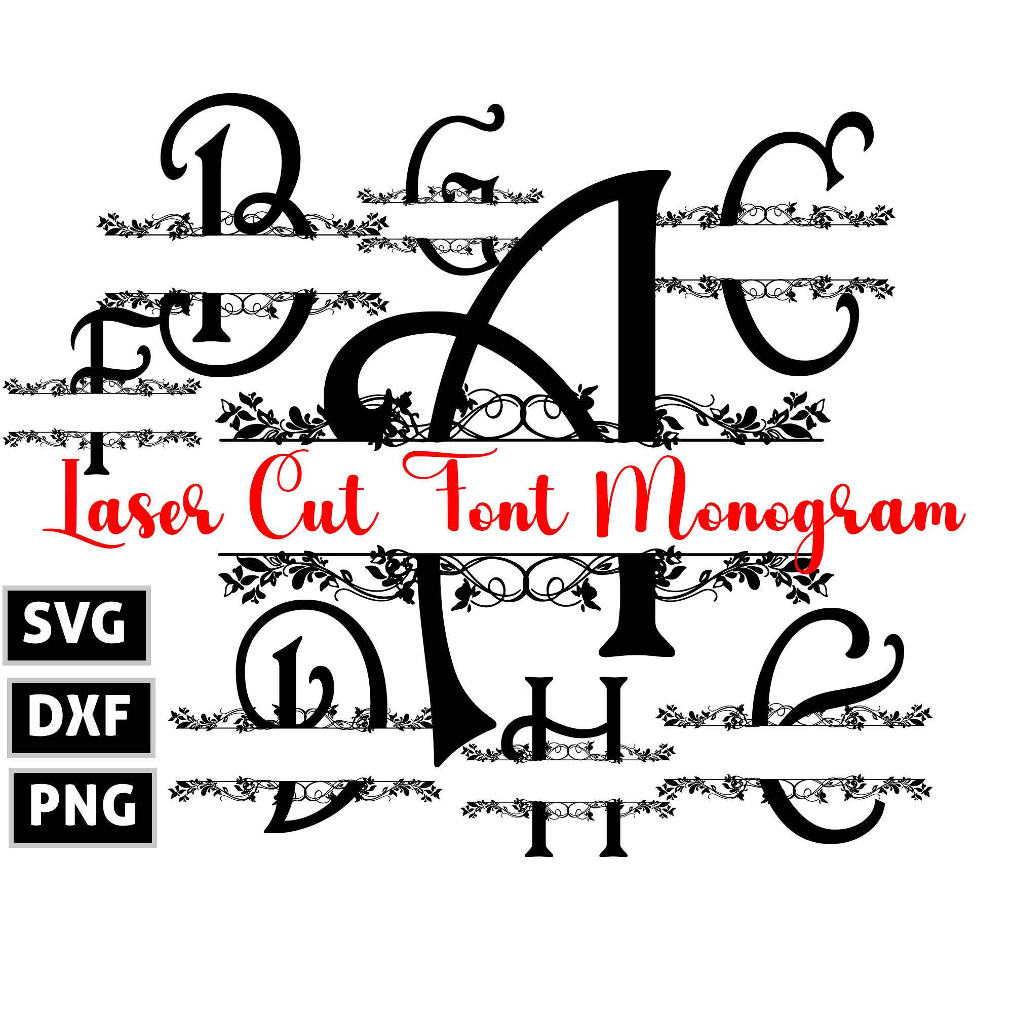Split Monogram Alphabet SVG Alphabet Monogram Logo Svg Png - Etsy
