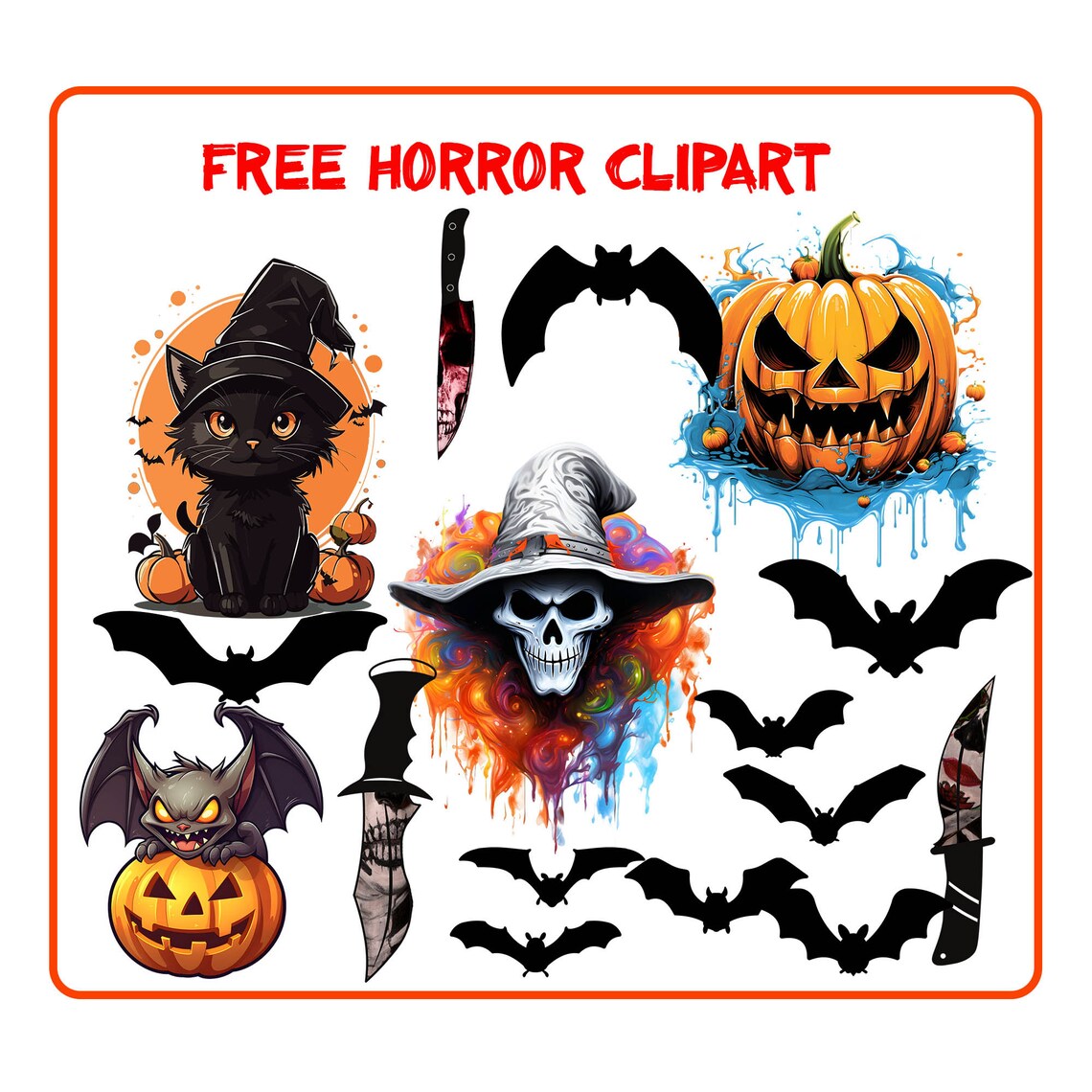 Halloween Doodle Alphabet Letters With Clip Art Png Files | Halloween ...