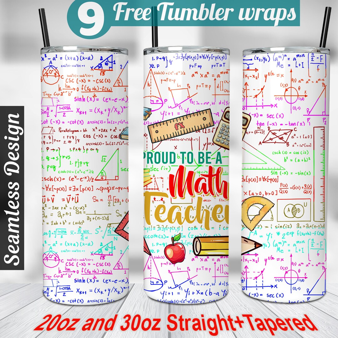 Math Teacher Tumbler Wrap 20 Oz Tumbler Sublimation Designs Teacher ...