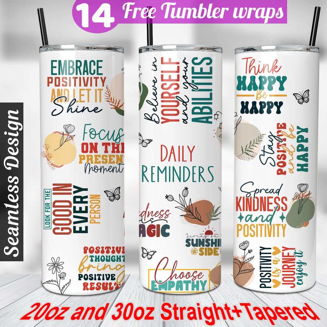 Daily Reminders Tumbler Wrap Png 20 Oz Tumbler Sublimation Designs ...