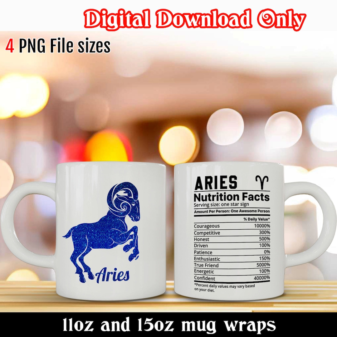 Aries Mug Wrap Mug Sublimation Designs Zodiac Sign Mug Aries ...