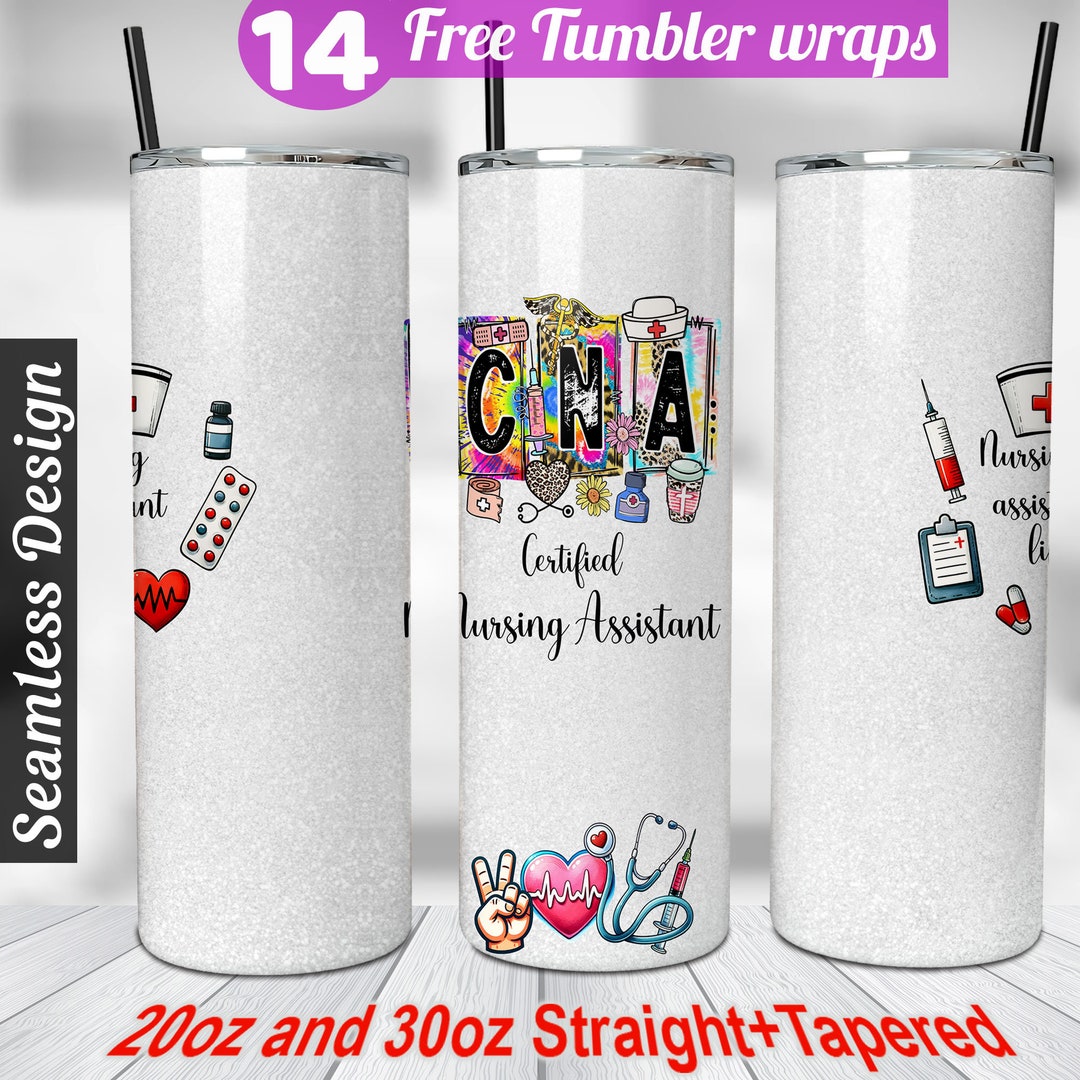 CNA Tumbler Wrap Png Nurse Sublimation Designs 20 Oz Tumbler ...