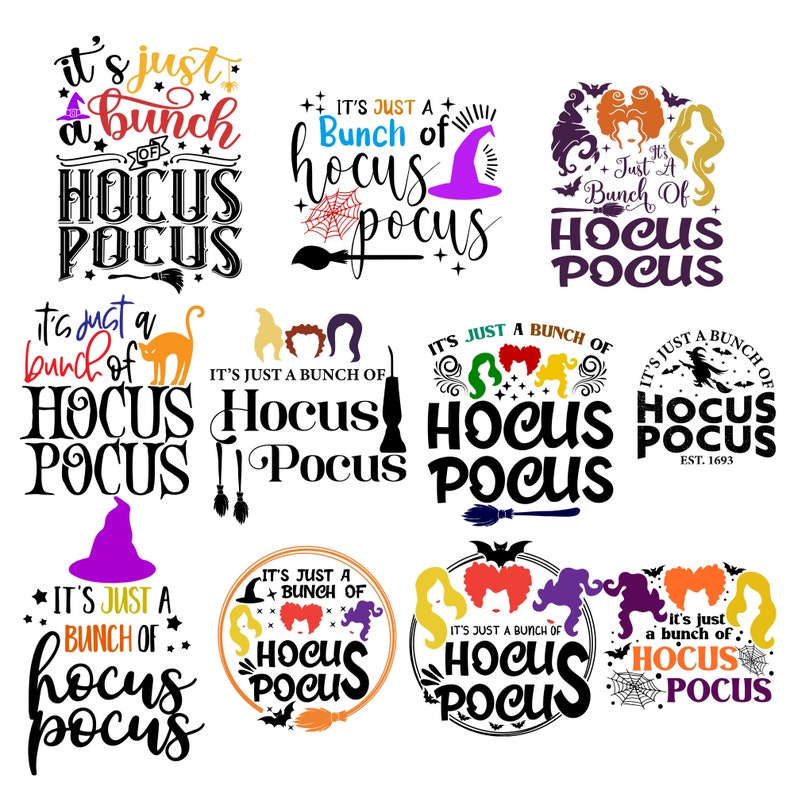 Its Just a Bunch of Hocus Pocus SVG PNG Bundle Free Halloween SVG - Etsy