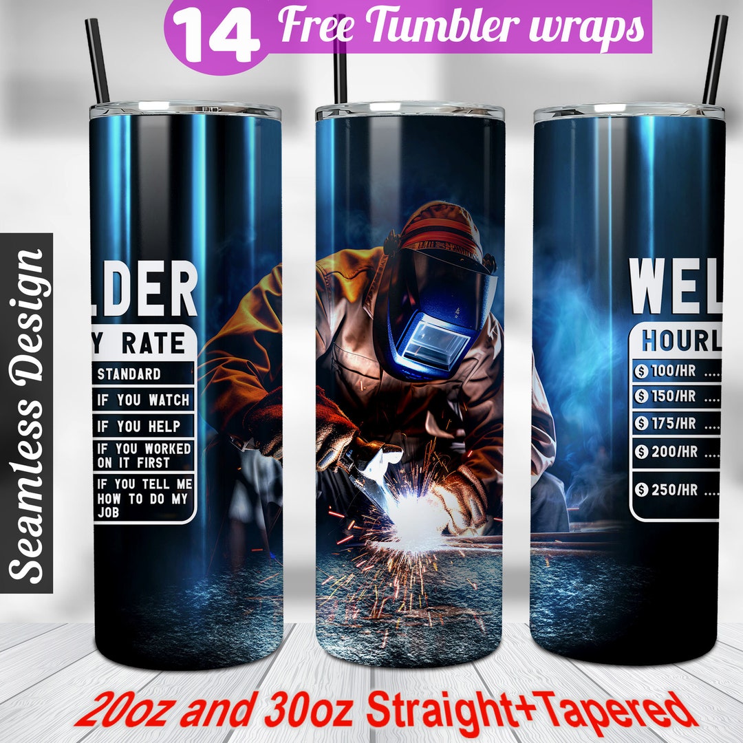 Welder Tumbler Wrap 20 Oz Tumbler Sublimation Designs Mechanic Tumbler ...