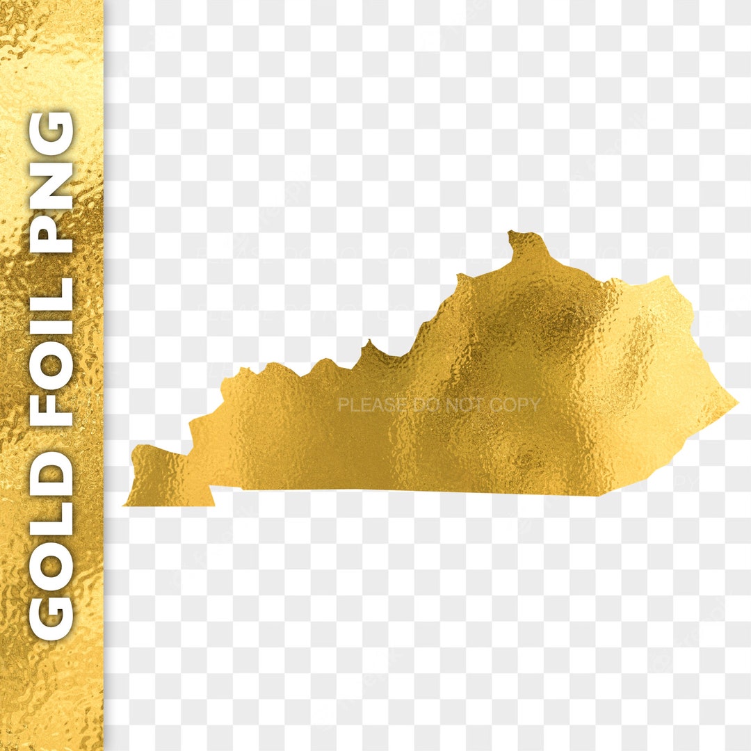 Kentucky Gold Foil State Outline: Digital Clipart (PNG) - Etsy