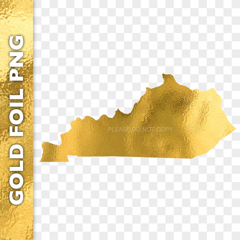 Kentucky Gold Foil State Outline: Digital Clipart (PNG) - Etsy