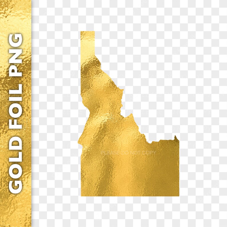 Idaho Gold Foil PNG Clipart Image Idaho State Logo State Outline ...