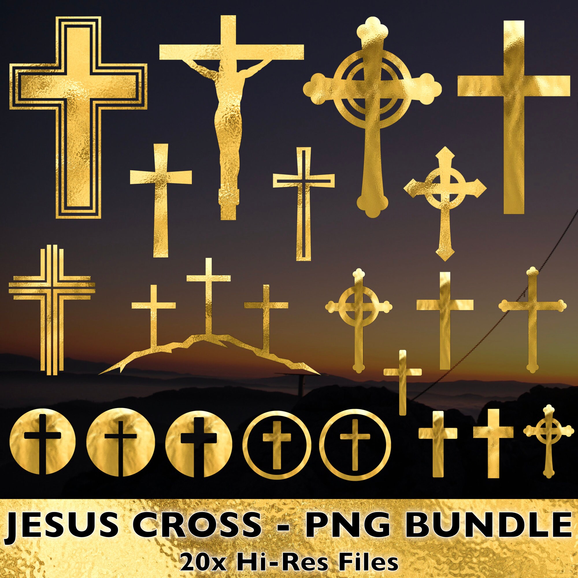 Gold Cross Png