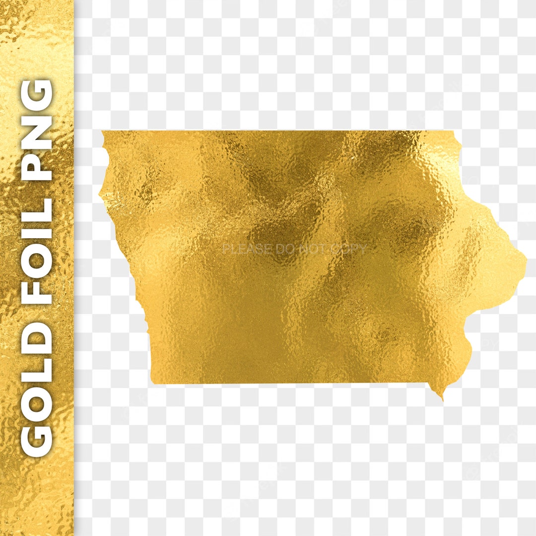 Iowa Gold Foil PNG Clipart Image | Iowa State Logo | State Outline ...