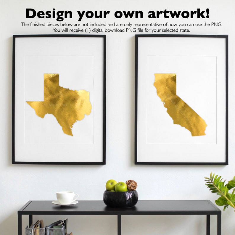 Gold Foil Texas PNG | Rustic Texas State Map Outline | Clipart Instant ...