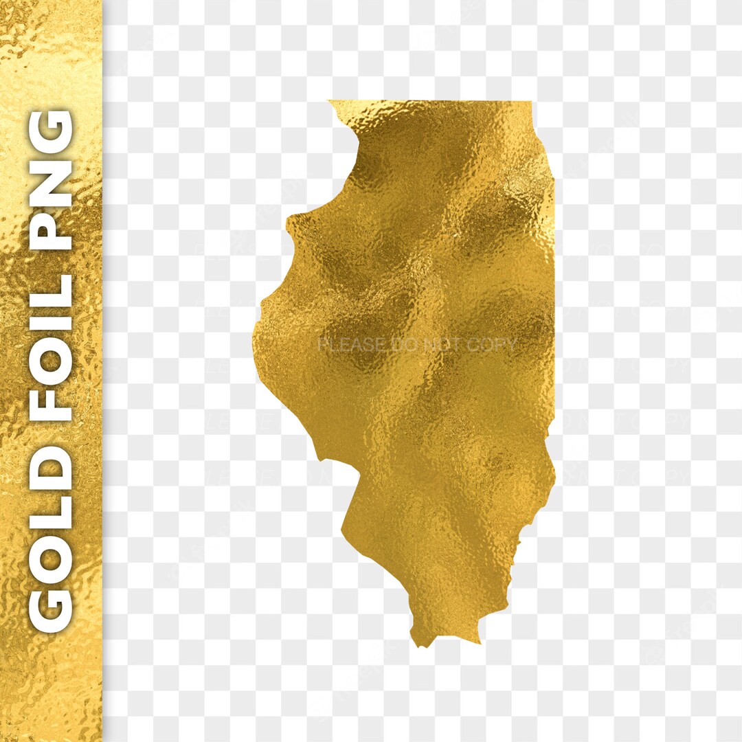 Illinois Gold Foil PNG Clipart Image | Illinois State Logo | State ...