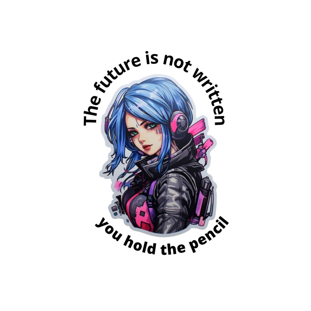 Cyberpunk Manga Style Stickers: Writer of the Future - Etsy