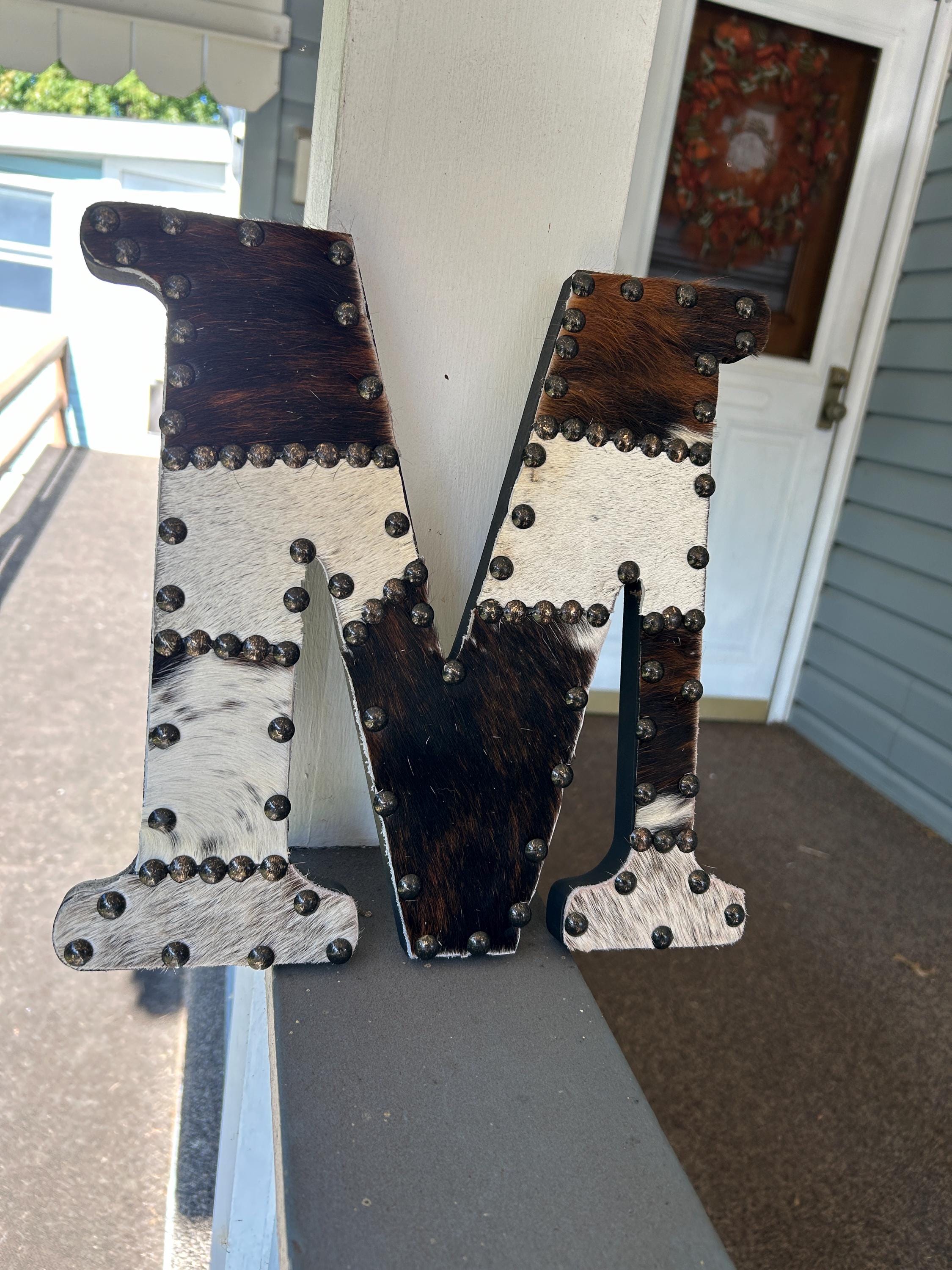 Cowhide Wooden Letters - Etsy
