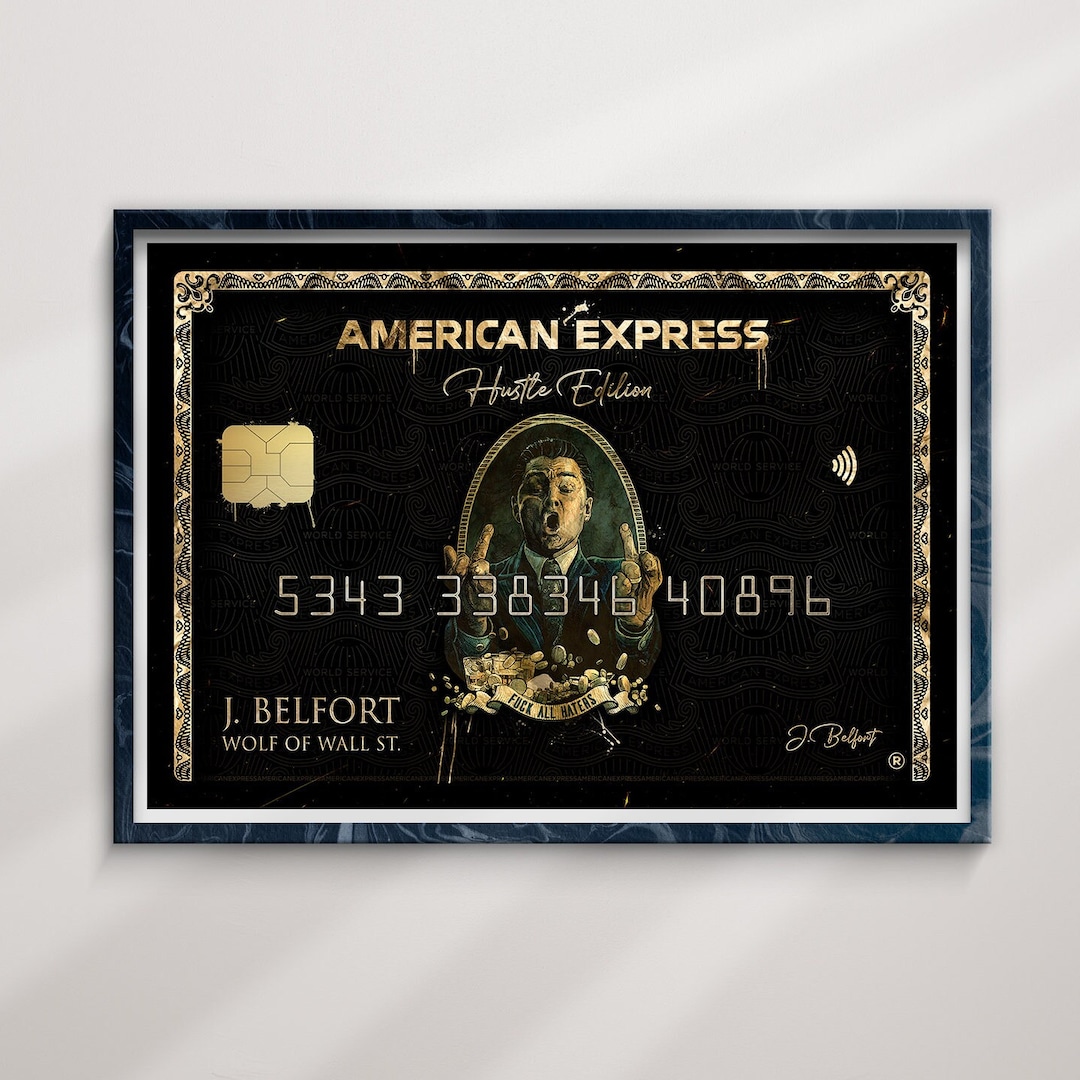 The Wolf of Wall Street Art Hustle Edition Schwarzes Poster Inspiriert von J. Belfort & American ...