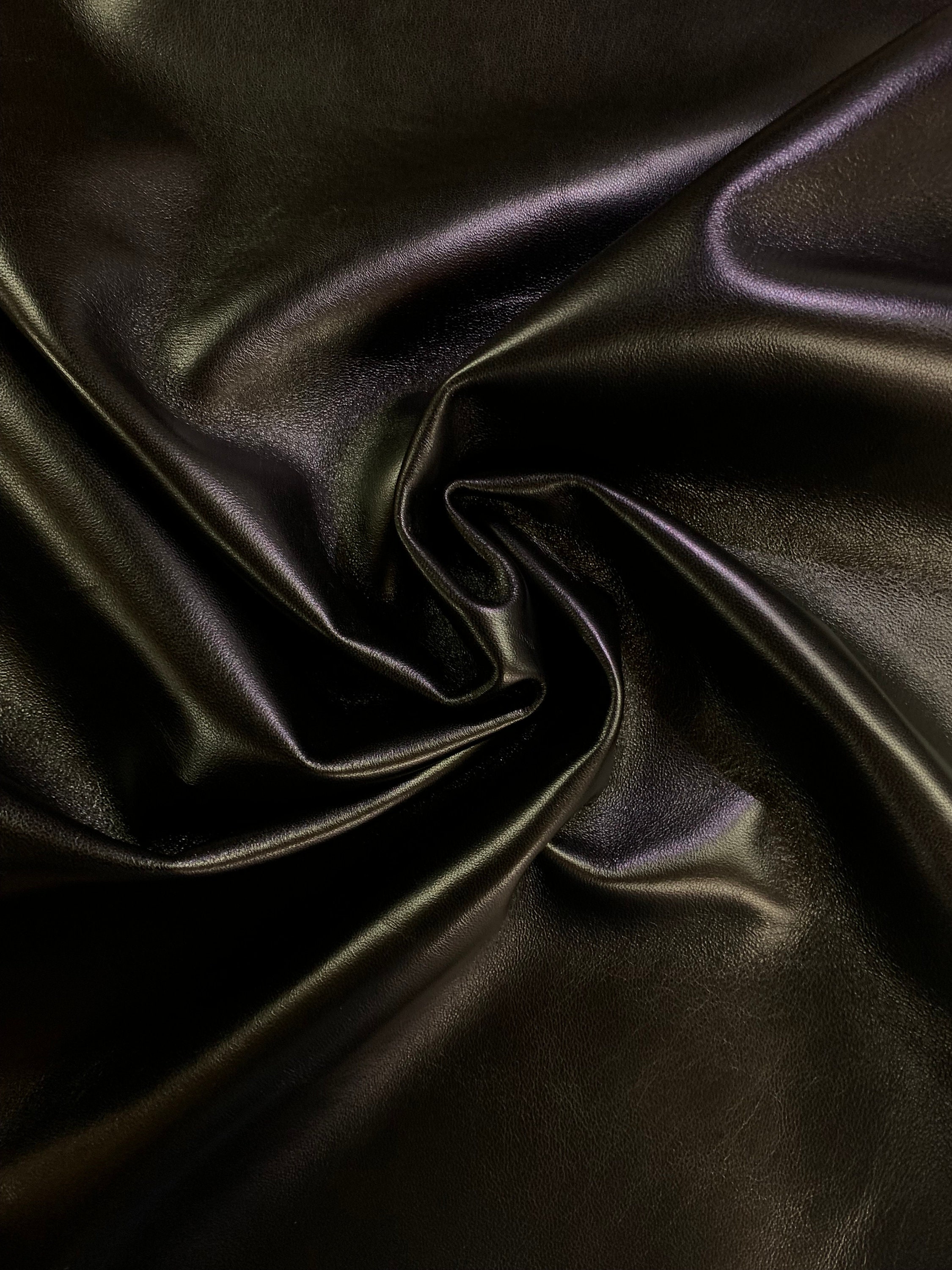 Black Leather Sheepskin Hide - Etsy