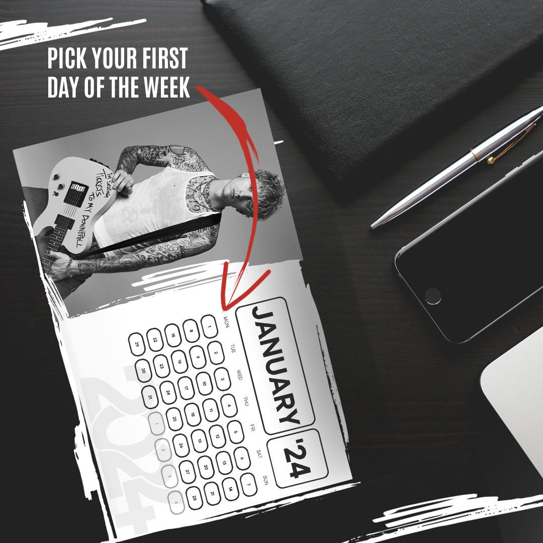 MGK Machine Gun Kelly Desk Calendar 2024 sold by Wildcat Deana | SKU ...