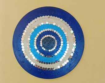 Evil Eye Wall Hanging, Lippan Wall Art, Clay and Mirror Decor, Home ...
