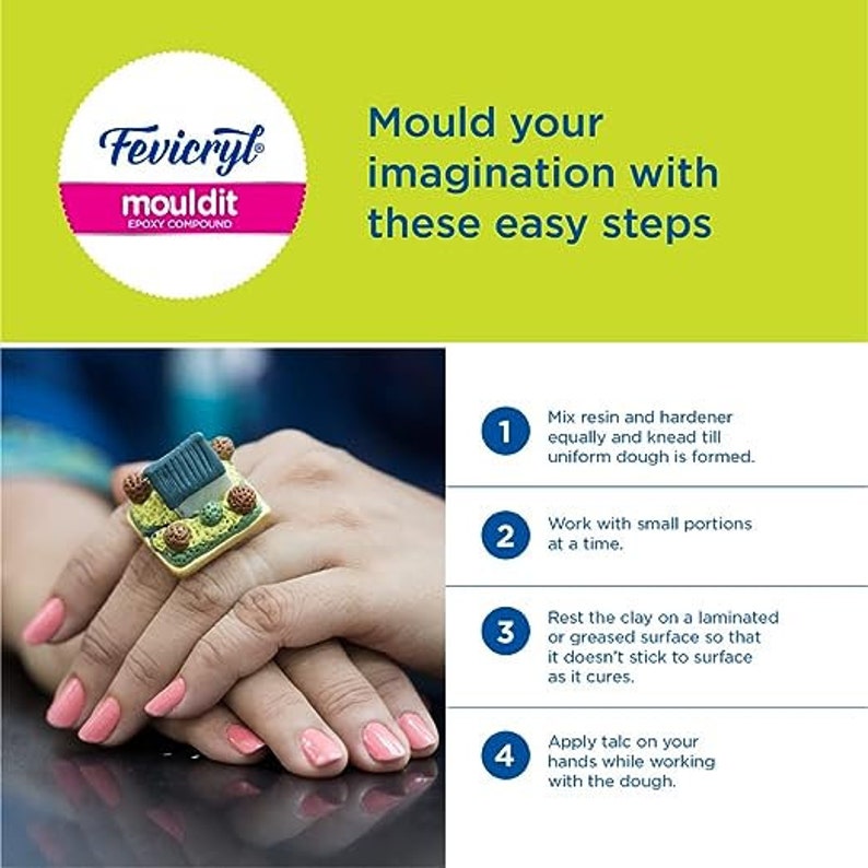 6 Pcs Fevicryl Mouldit Clay for Lippan Art/ Art and Craft and Jewellery ...