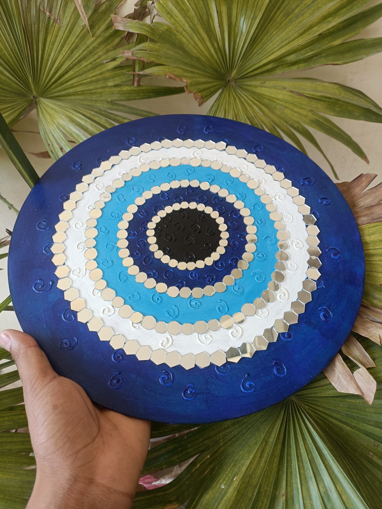 Evil Eye Traditional Lippan Art /home Decor/wall Hanging 12 - Etsy